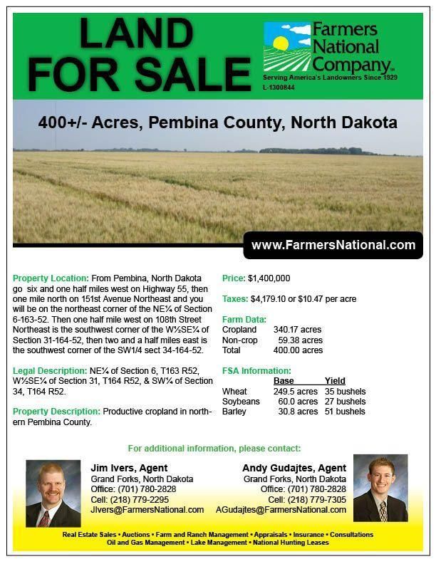 400 acres in Pembina, ND, | Land and Farm
