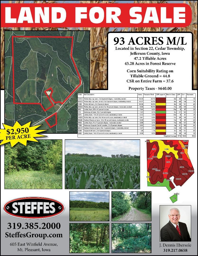 93 Acres, Fairfield, IA 52556 | Land and Farm