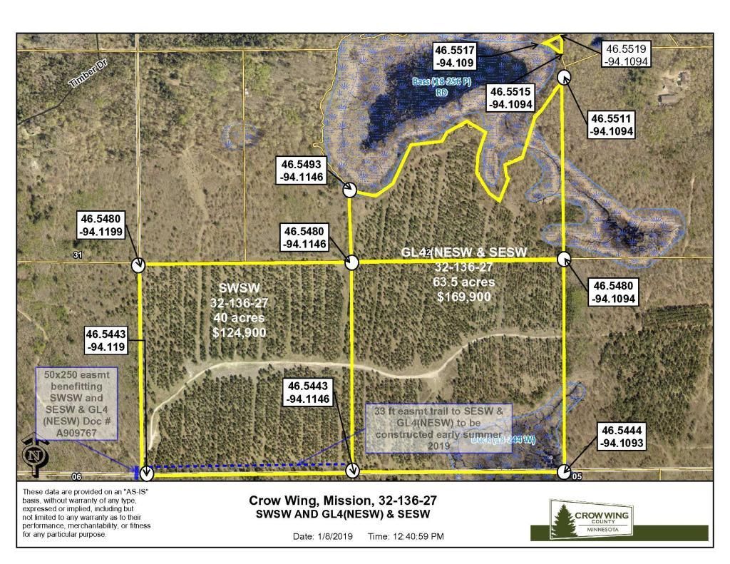 40 Acres, Tbd Old Mill Road, Merrifield, MN 56465 | Land and Farm