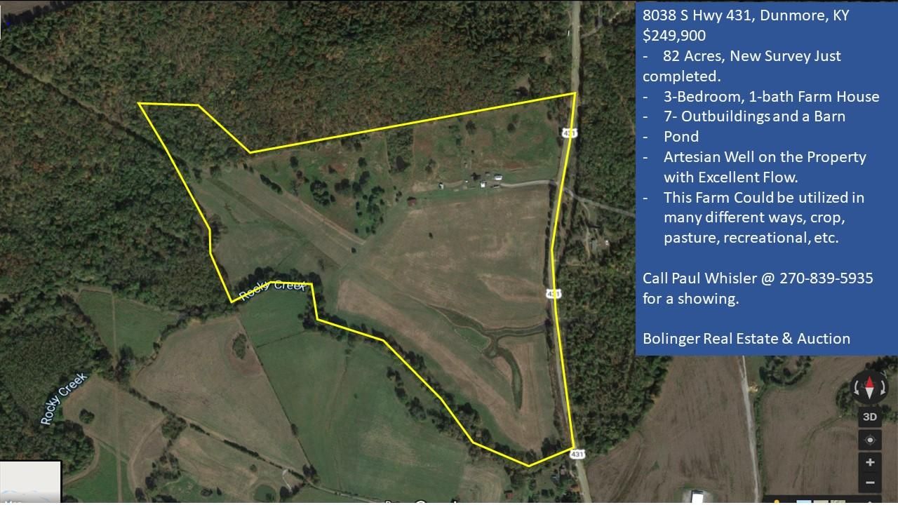8038 South HWY 431, Belton, KY 42324 | MLS: F32680A | Land and Farm