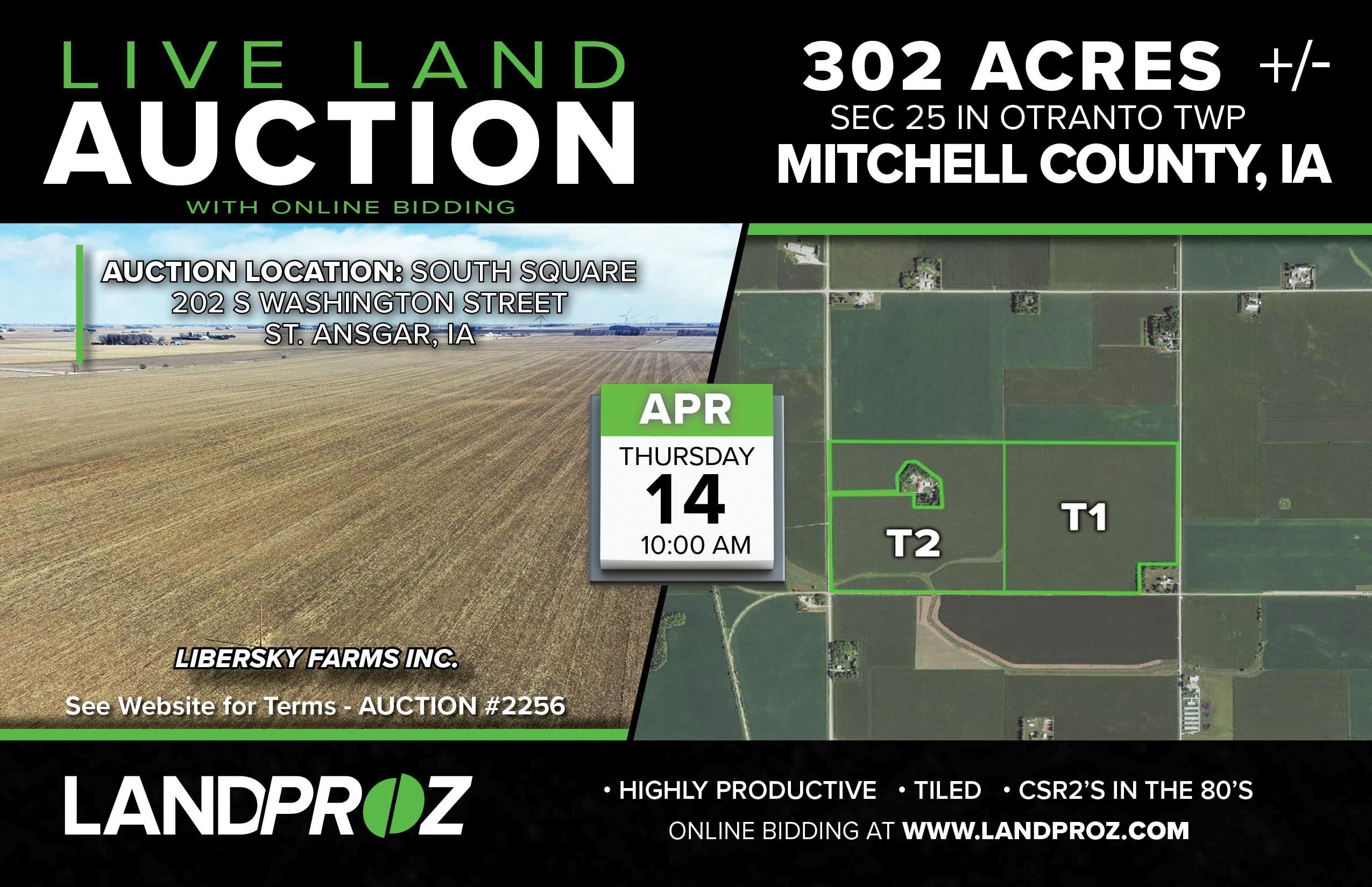 302 acres in Toeterville, IA, 50481 | Land and Farm