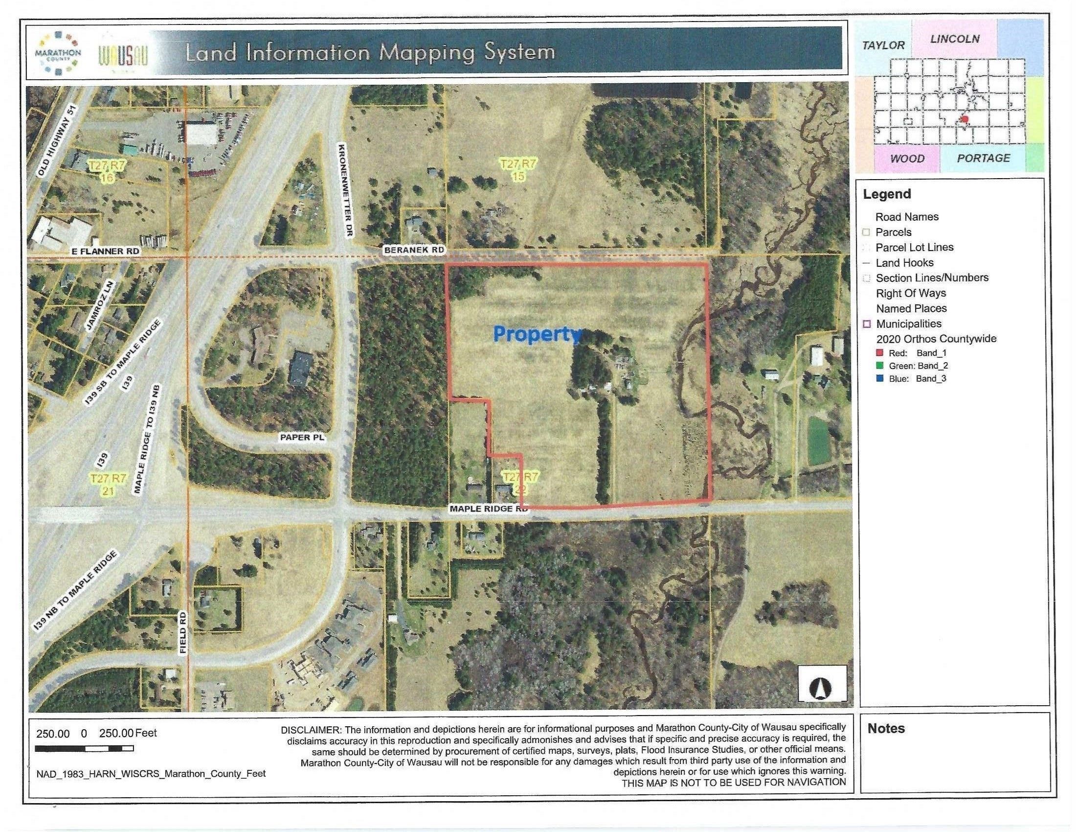 36 Acres, 1066 MAPLE RIDGE ROAD, Mosinee, WI 54455 | Land and Farm