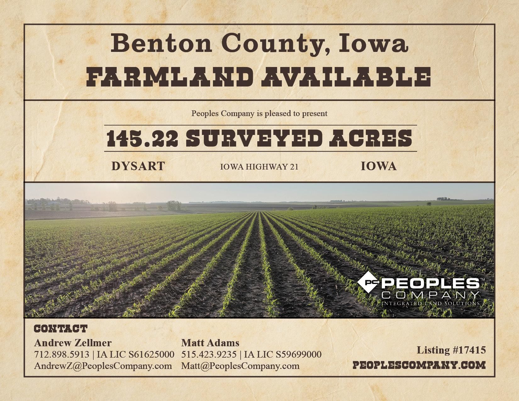 21 Iowa Street, Dysart, IA 52224 | MLS: 690769 | Land and Farm
